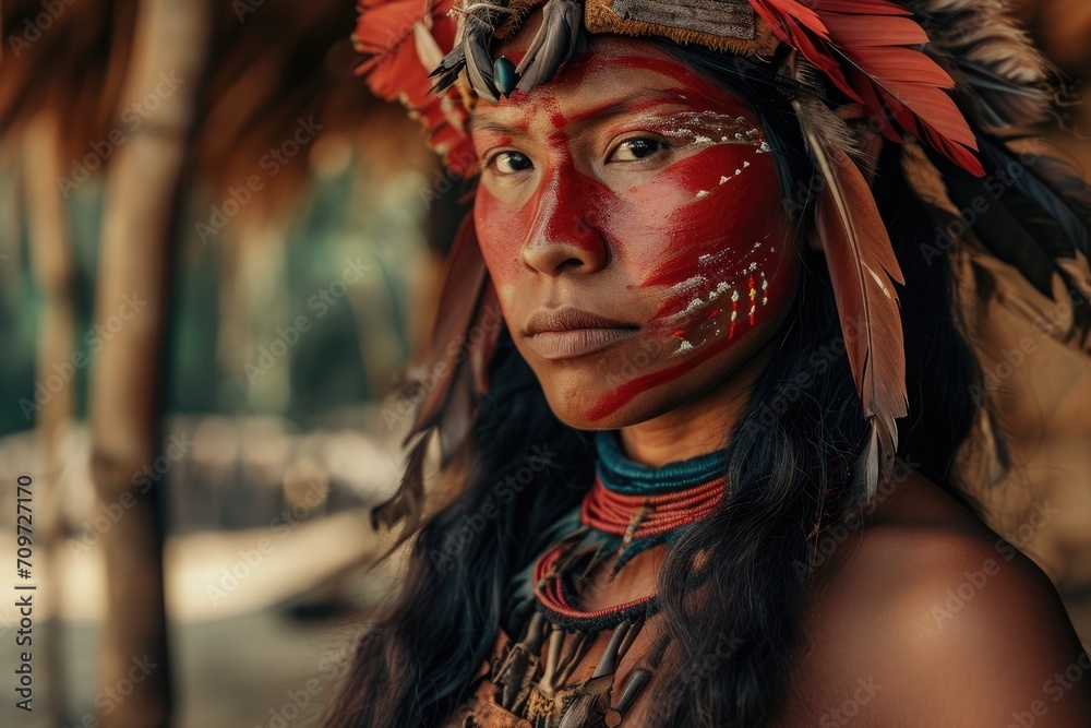 Indigenous Colors: A Captivating Face Photo of a Native Brazilian from ...