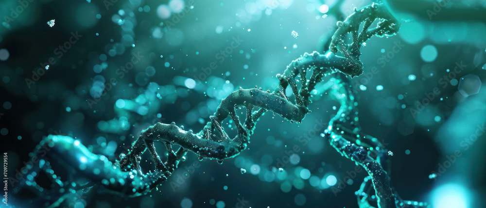 DNA double helix. DNA molecule structure. Medical science research of ...