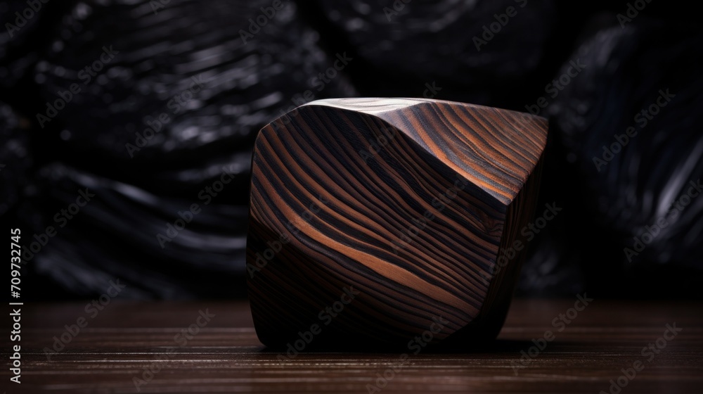 Geometric Wooden Sculpture on Dark Background. Most Expensive rare ...