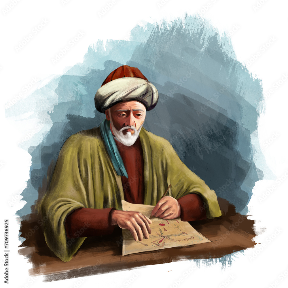 Representative picture of a Muslim scientist. Islamic thinker ...