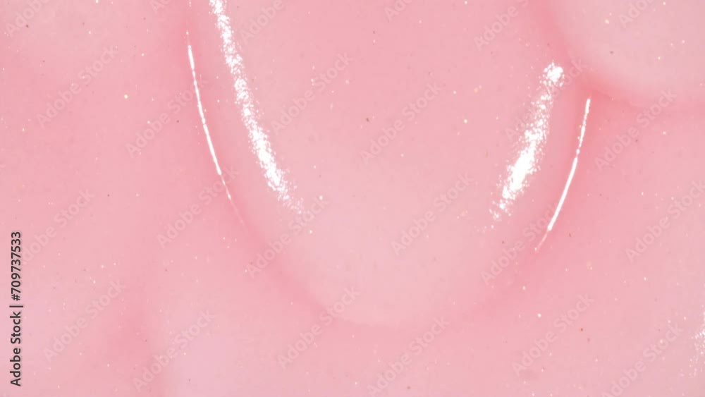 Vidéo Stock Pink Cosmetic Gel Fluid With Molecule Bubbles Flowing On ...