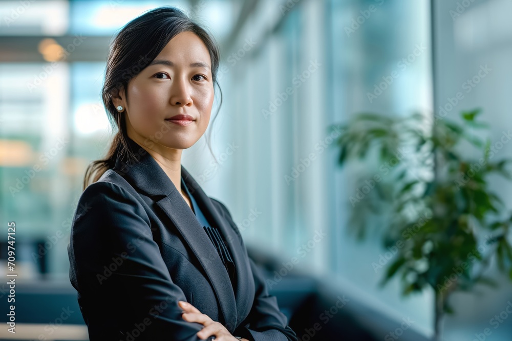 Chinese female CEO of major tech groundbreaking company. Asian woman ...