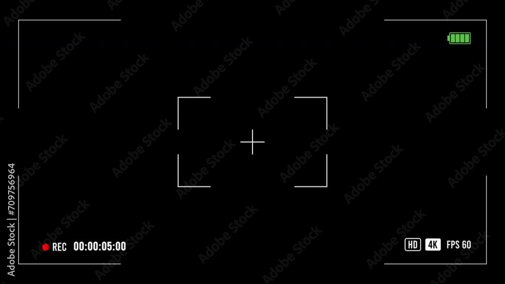 Camera recording screen overlay. Camera recording overlay on black ...