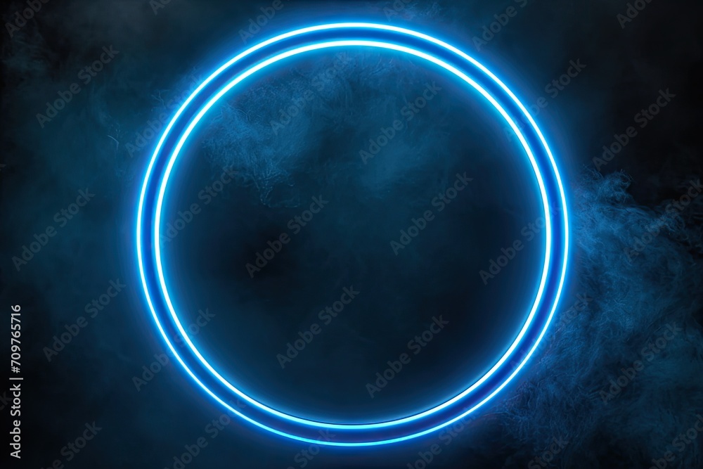 Luminous cosmic portal. Enchanting visual of glowing blue circular ...