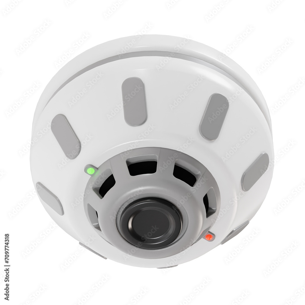 3d smoke detector icon illustration, transparent background, emergency ...