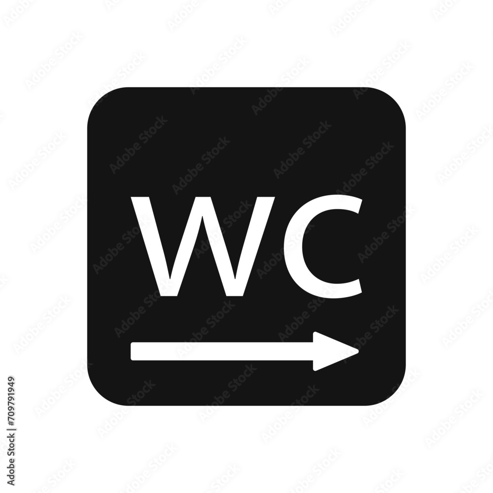 WC Toilet icons set. Men and women WC signs for restroom. WC direction ...