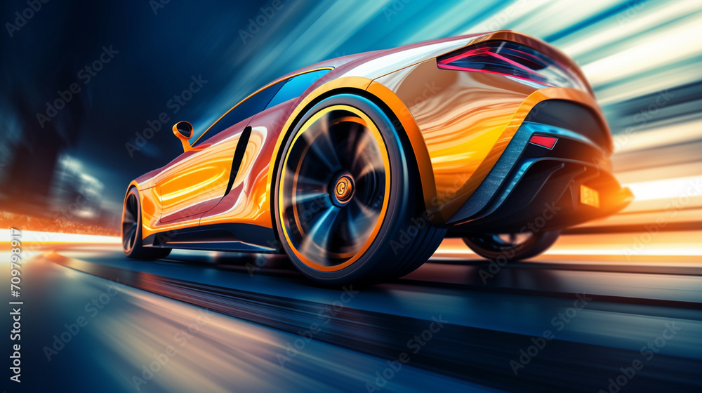 fast moving sport car on highway wallpaper Highway . Powerful ...