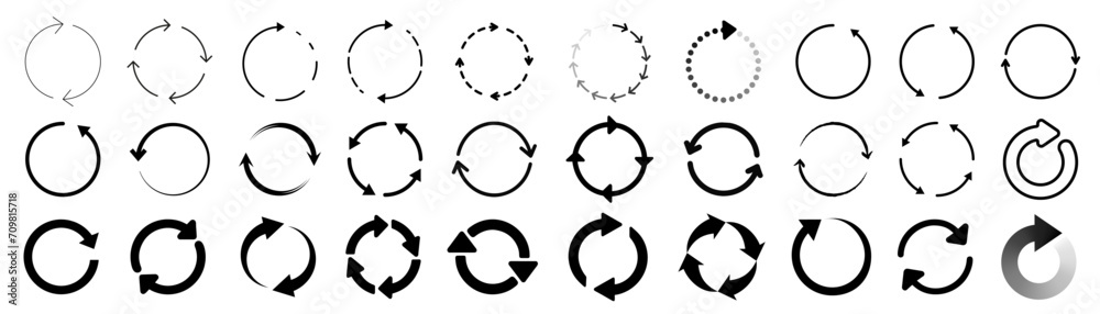 Reload arrow set. Rotation arrows vector illustration. Circular ...
