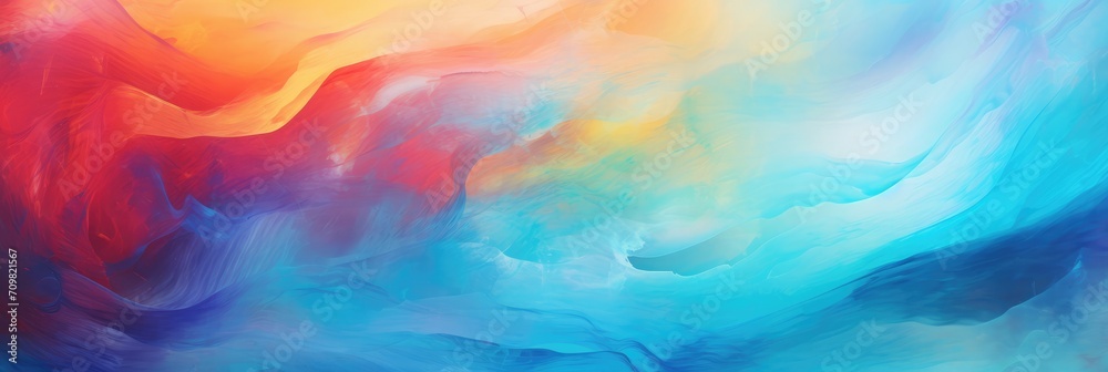 An abstract painting, full of color and line, Side view, soft focus ...