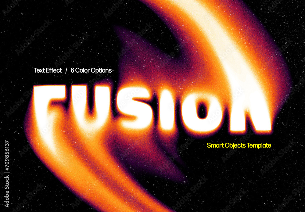 Fusion Text Effect Mockup Stock Template | Adobe Stock