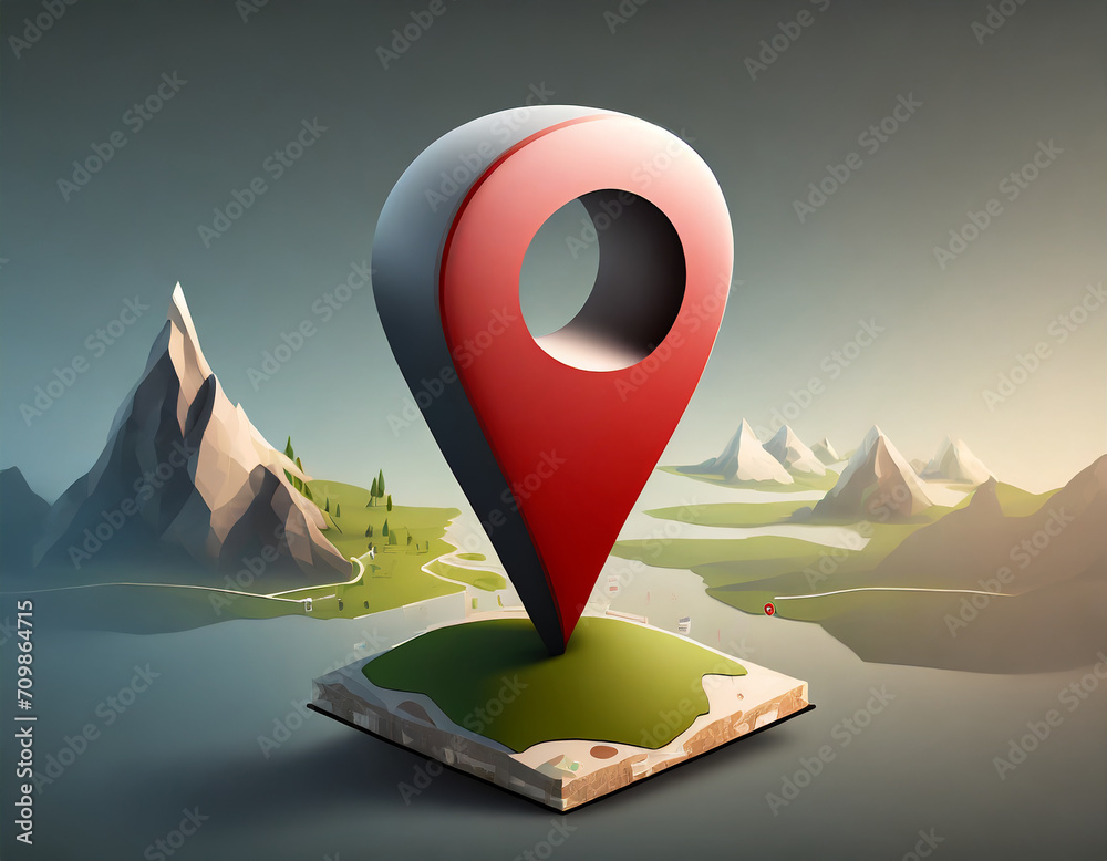 Point of location 3d icon. Pointer of map isolated on transparent ...