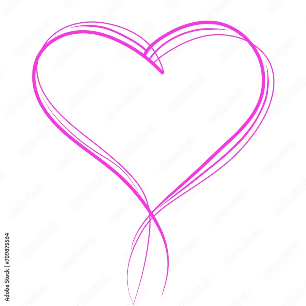 pink heart element icon on transparent background, heart symbol pink ...