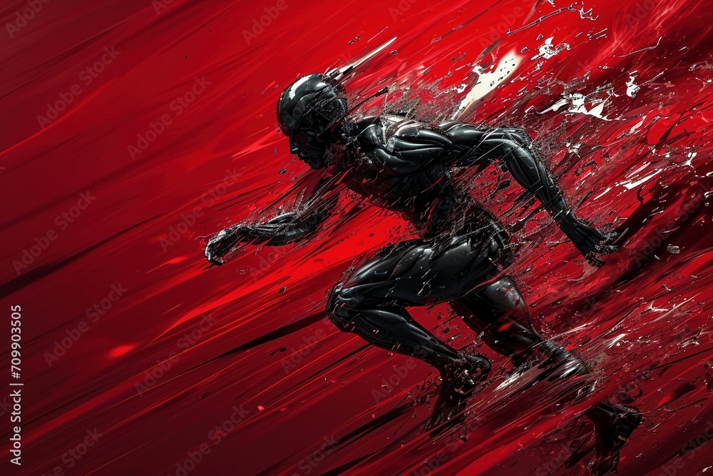 Liquid Stride: Runner Wallpaper with Glimmering Light Effects, Intense ...