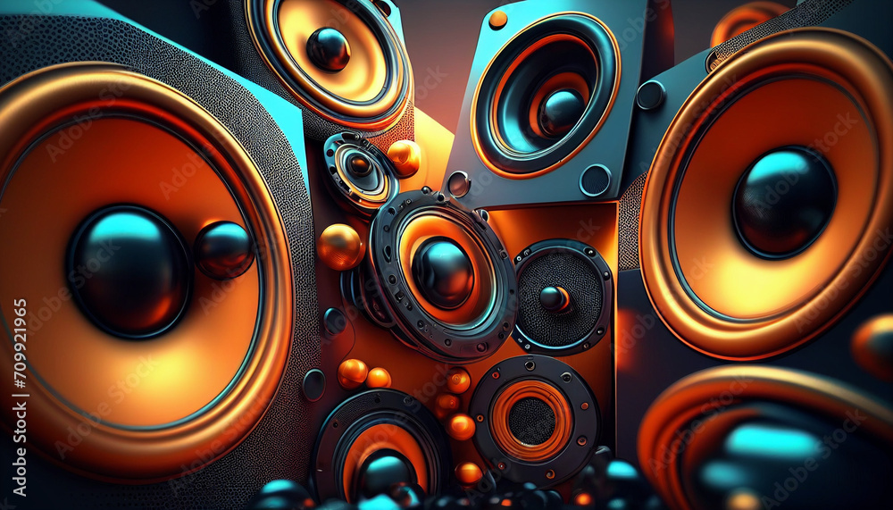 abstract music background with speakers , Hyper realistic, wallpaper ...