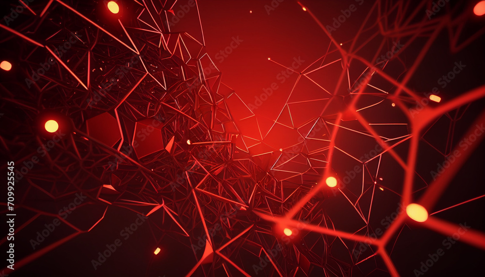 Abstract red background. Network connection structure , Hyper realistic ...