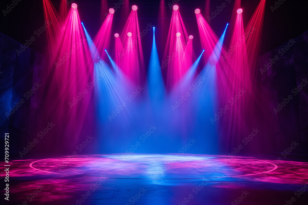 Theater Stage with Spotlight Illuminating the Stage for an Opera ...