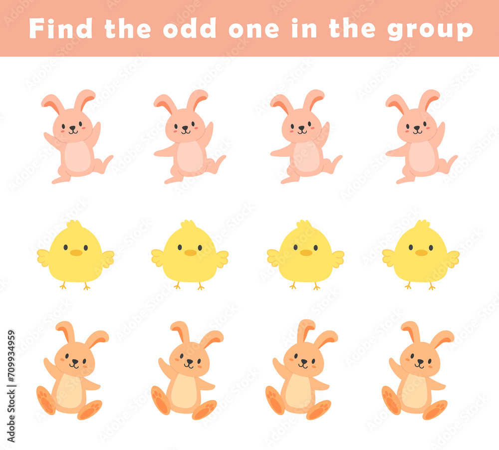 Find the odd one out for toddlers. Spot the difference for kids ...