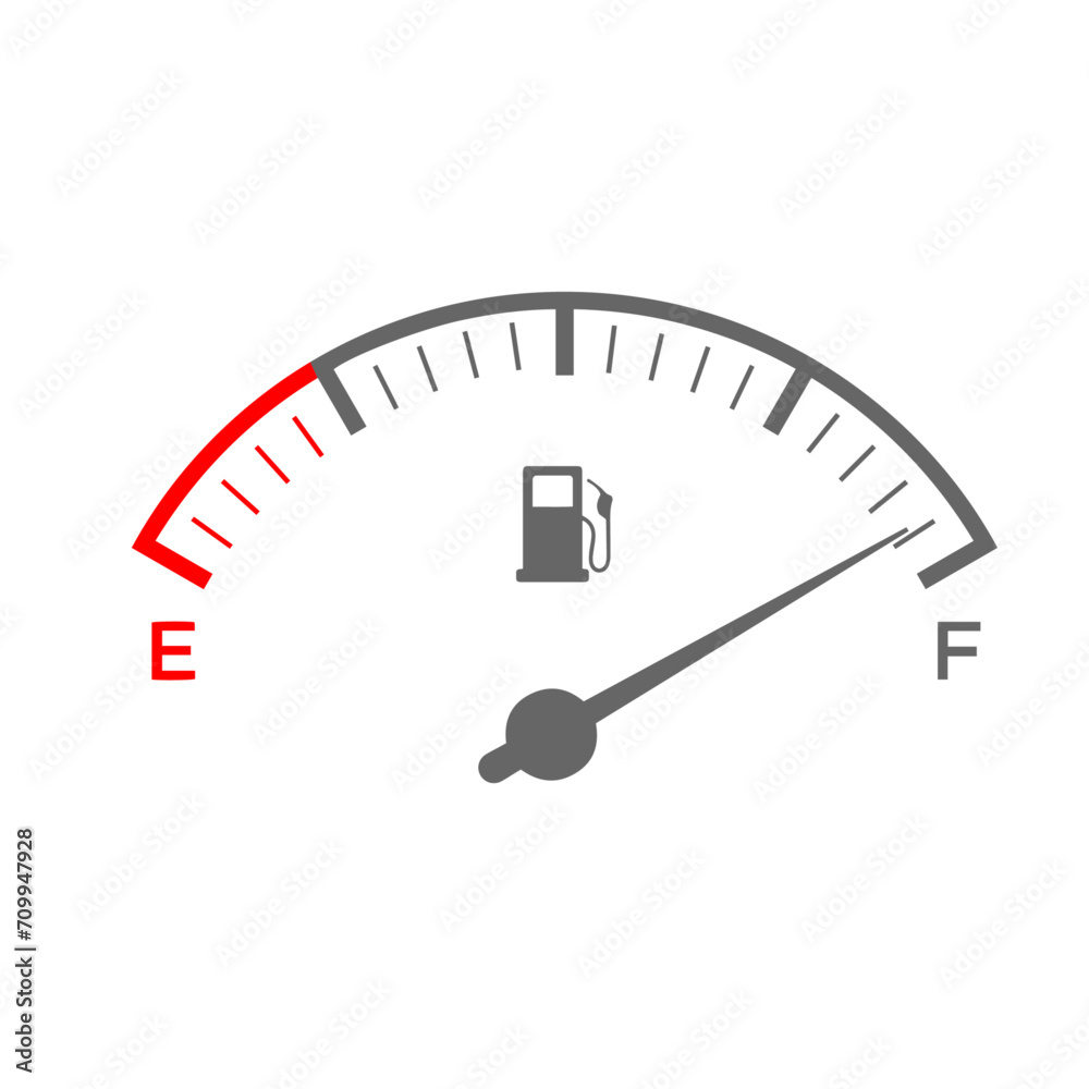 The concept of a fuel indicator, gas meter. Fuel sensor. Car dashboard ...