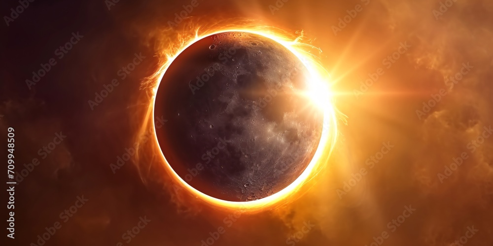 A celestial event where the sun is obscured by the moon. Visual ...