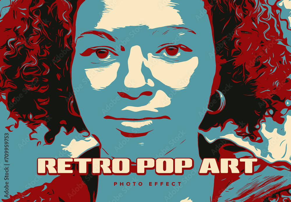 Retro Pop Art Photo Effect Mockup Stock Template | Adobe Stock