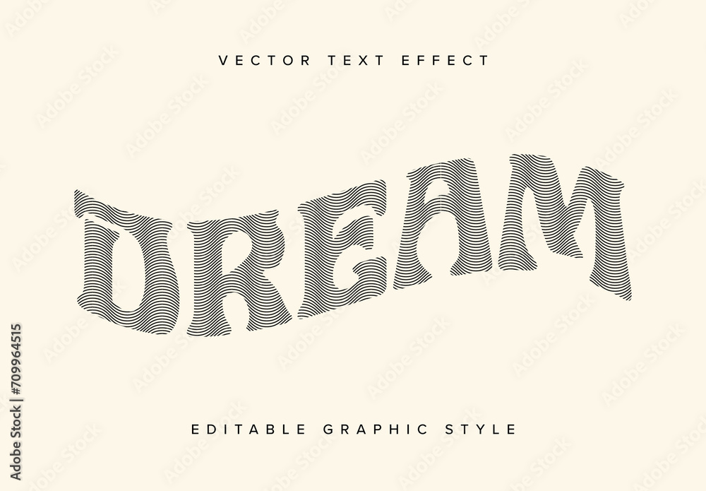 Warped Text Effect Mockup with Line Pattern Stock Template | Adobe Stock