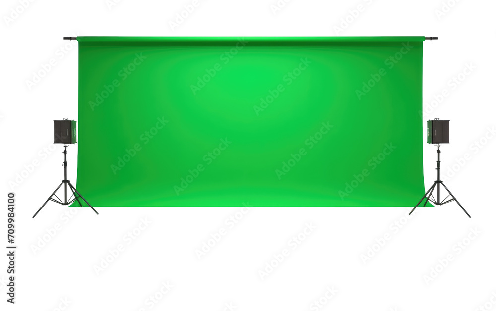 3D image of Green Screen, Green projector isolated on transparent ...