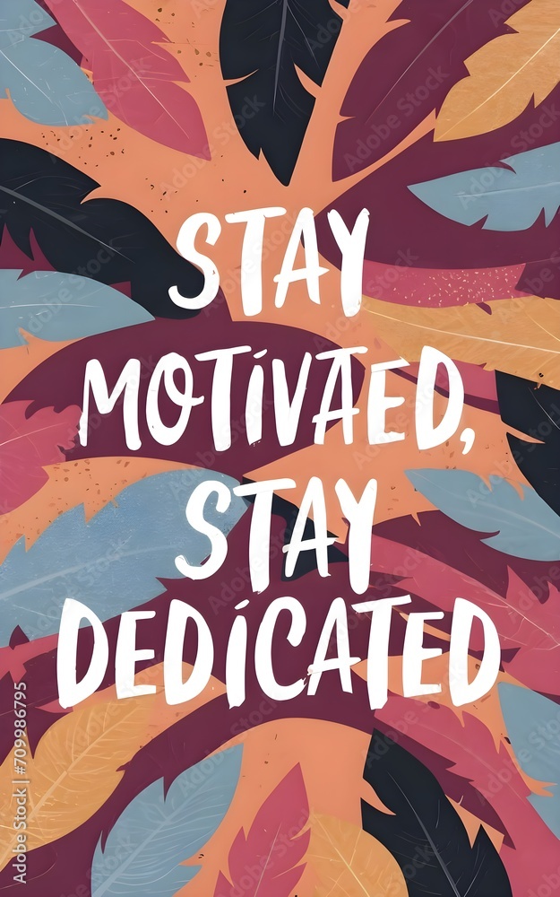 STAY MOTIVATED STAY DEDICATED motivational quote poster design ...