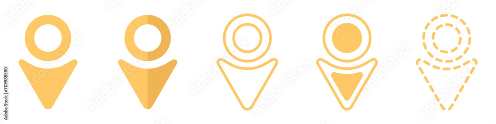Location label vector. Pin on the map. Geolocation sign vector set of ...