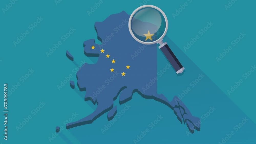 Vidéo Stock Loop animation of a magnifying glass looking over the 3D ...