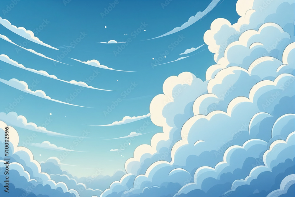 Cartoon cloudy sky background Stock Illustration | Adobe Stock