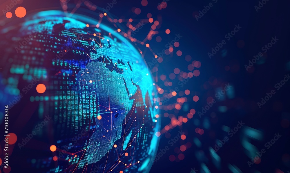 represents the global economic landscape. showcasing digital ...
