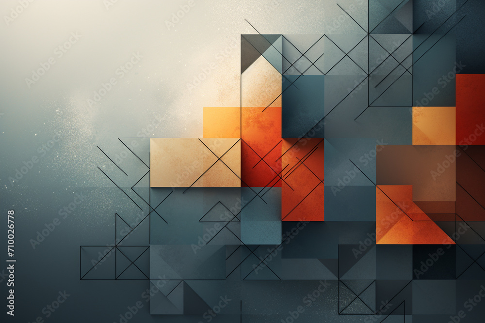Geometric shapes in muted colors, creating a modern and professional ...