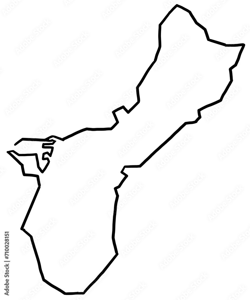Guam political map outline Stock Illustration | Adobe Stock