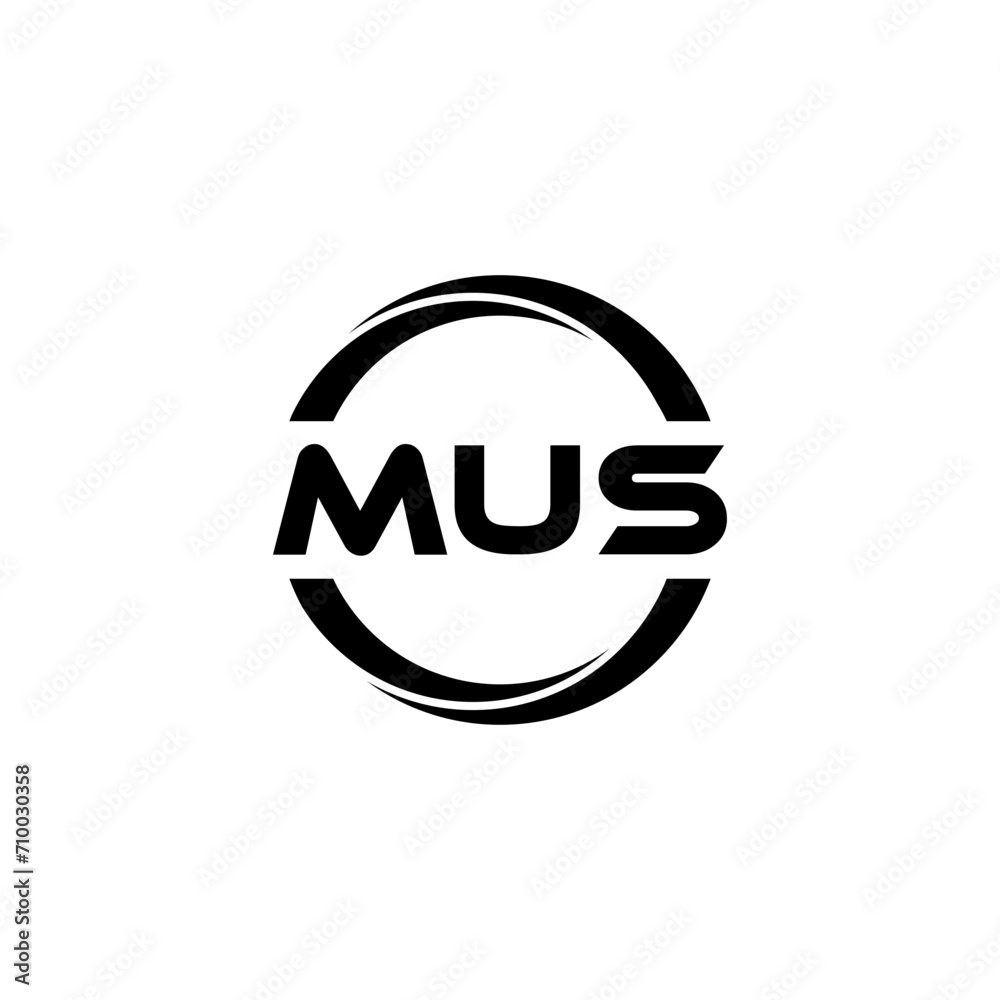 MUS letter logo design with white background in illustrator, cube logo ...