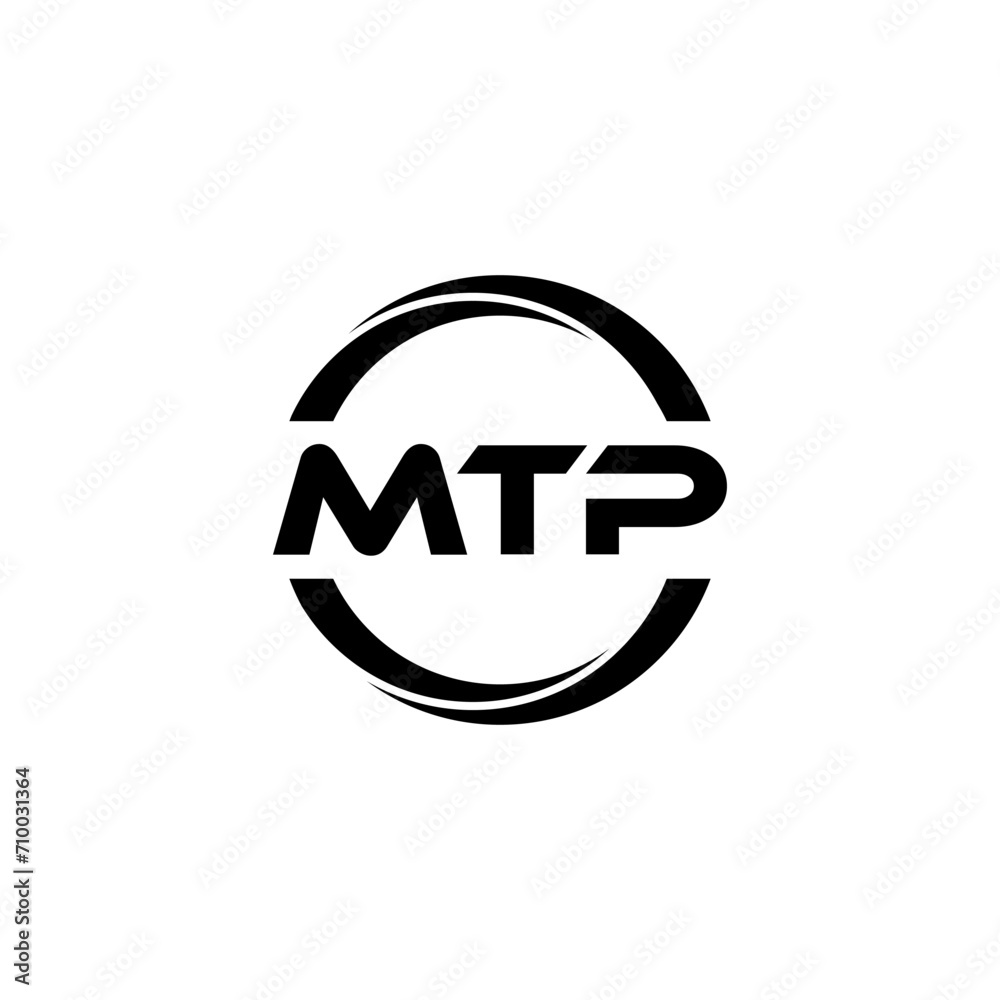 MTP letter logo design with white background in illustrator, cube logo, vector logo, modern ...