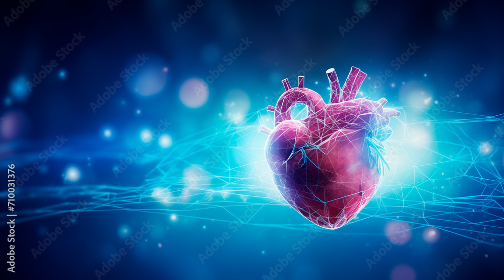 Heartbeat line transforming into a digital AI code, AI role in real ...