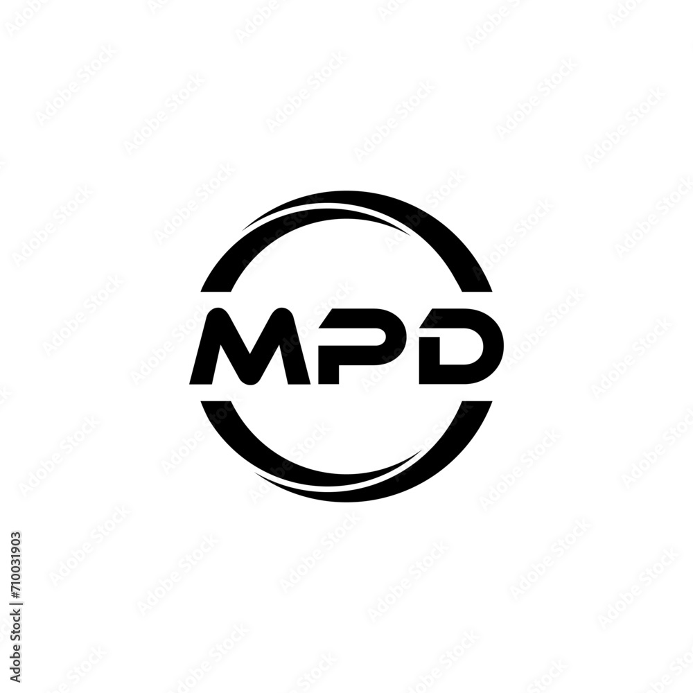 MPD letter logo design with white background in illustrator, cube logo ...