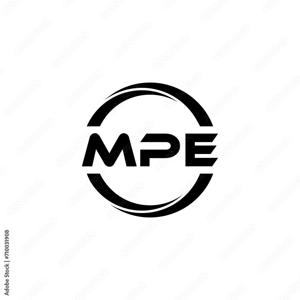 MPE letter logo design with white background in illustrator, cube logo ...