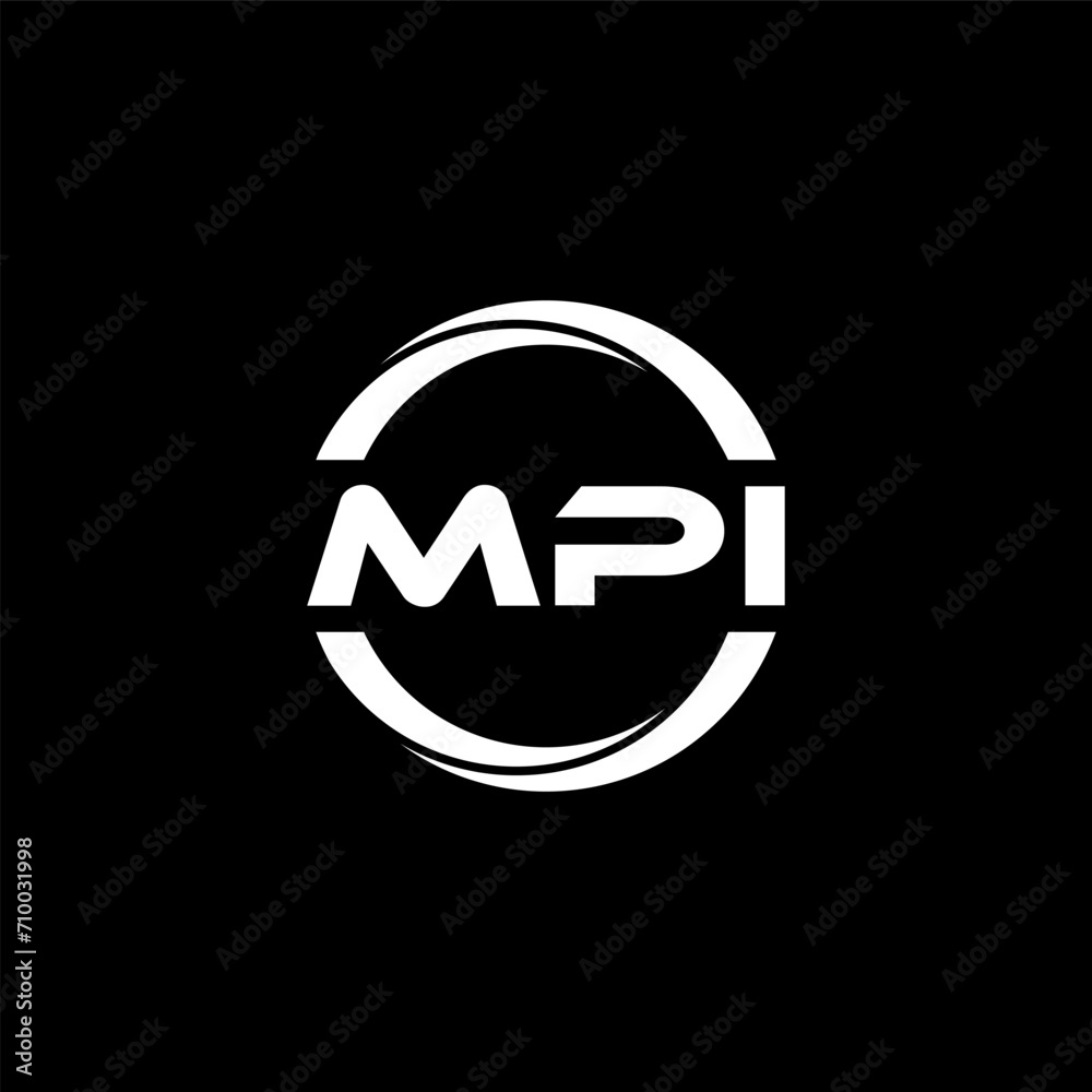 MPI letter logo design with black background in illustrator, cube logo ...
