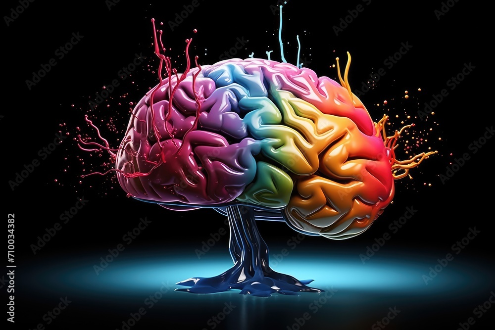 Neural crest cells neurology brain illustration. Neuromodulation ...