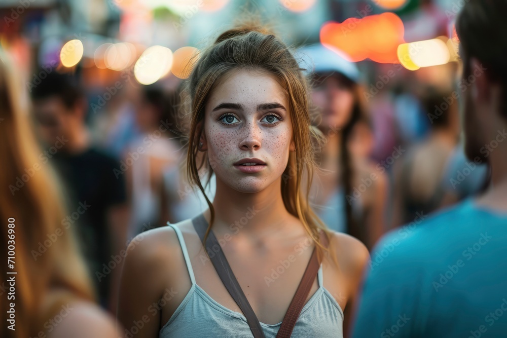 aesthetic a crowd on the street with the use of a low shutter speed and ...