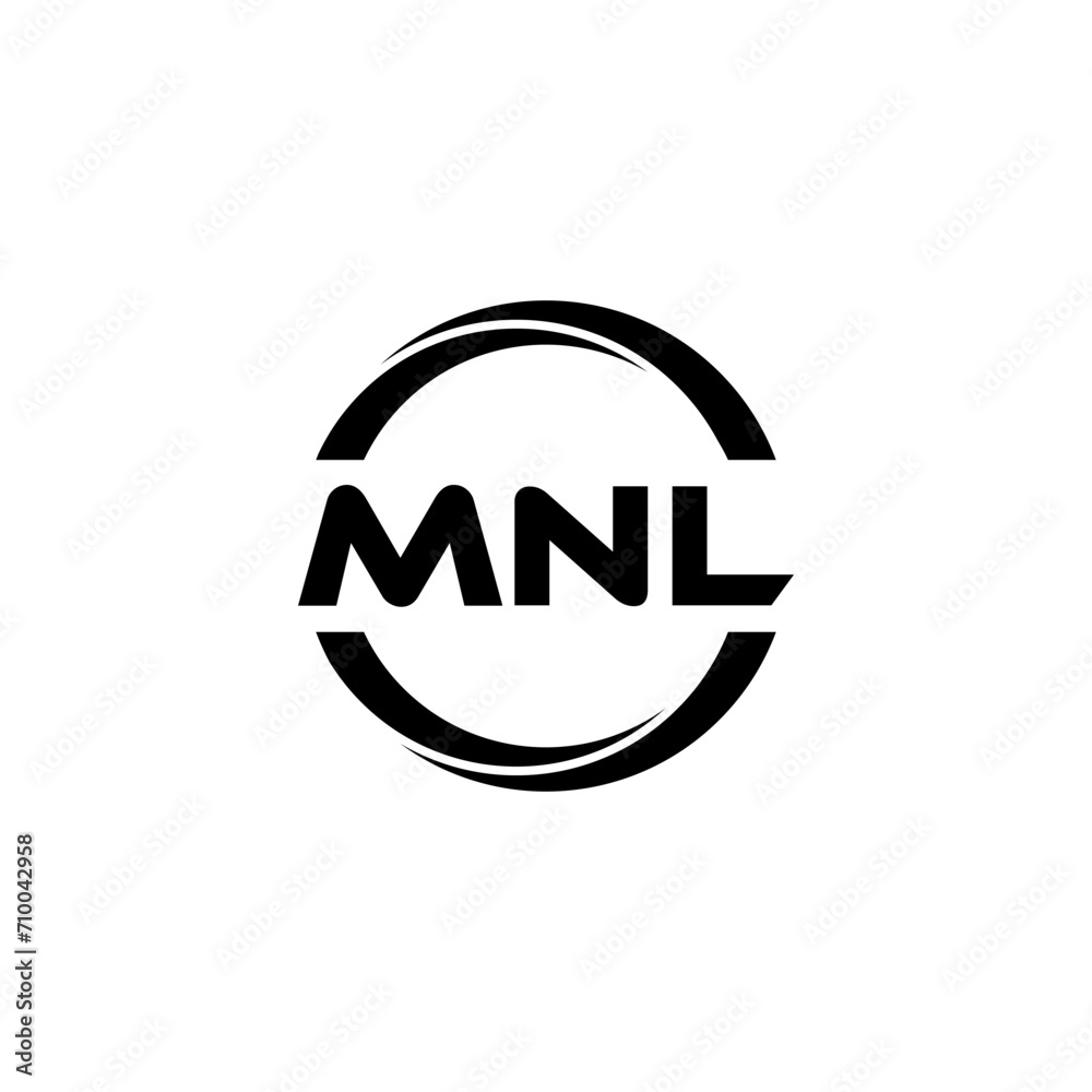 MNL letter logo design with white background in illustrator, cube logo ...