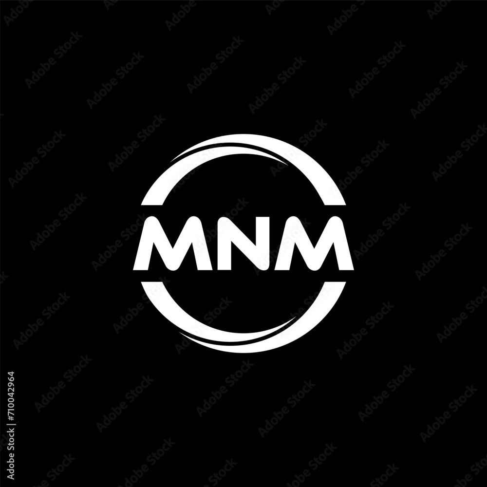 Vettoriale Stock MNM letter logo design with black background in ...