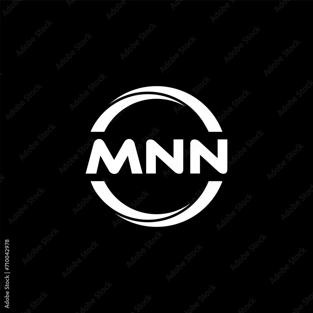 MNN letter logo design with black background in illustrator, cube logo ...