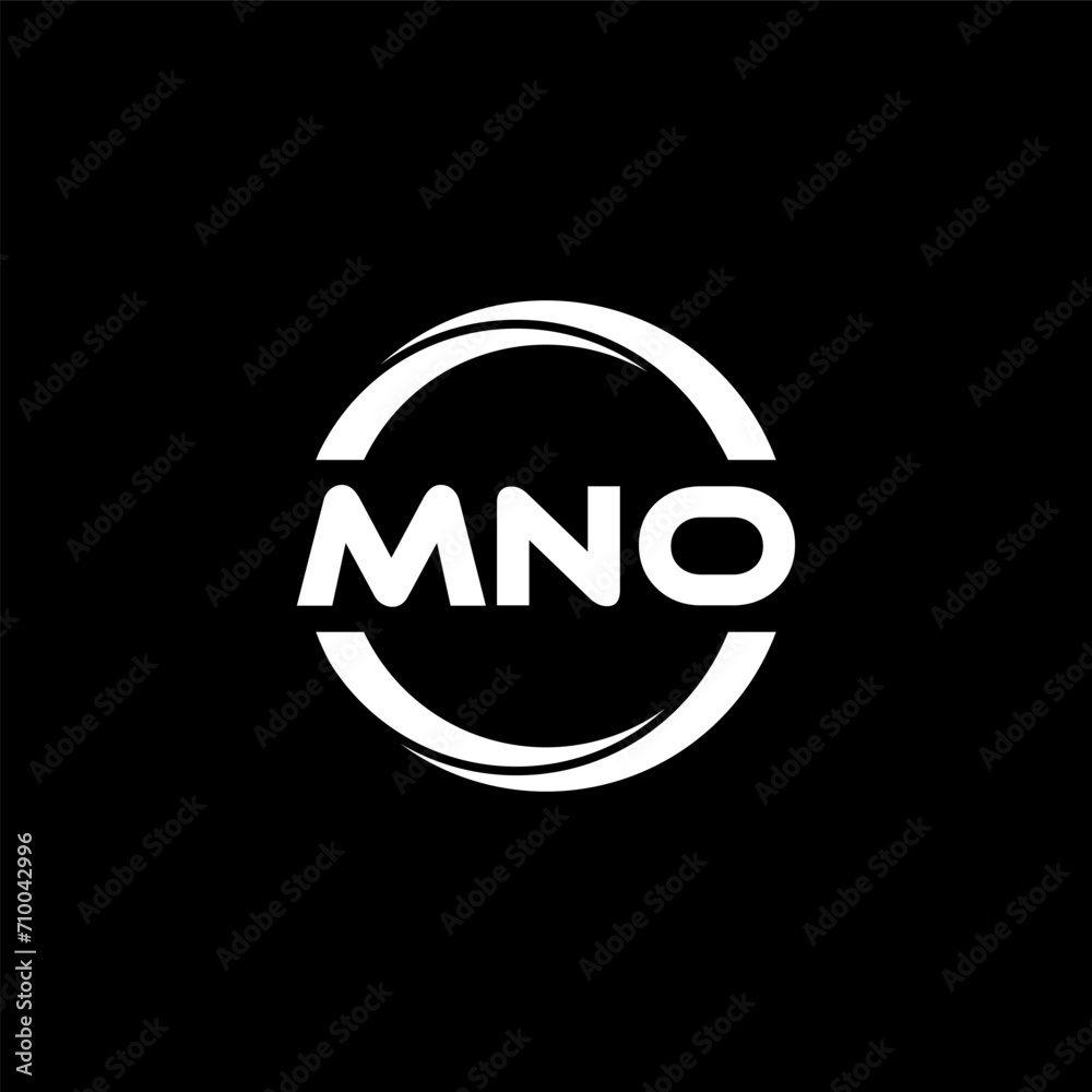MNO letter logo design with black background in illustrator, cube logo ...