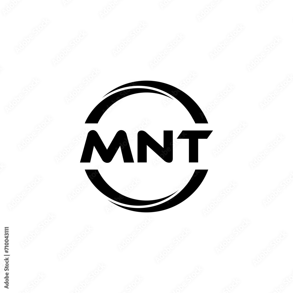 MNT letter logo design with white background in illustrator, cube logo ...