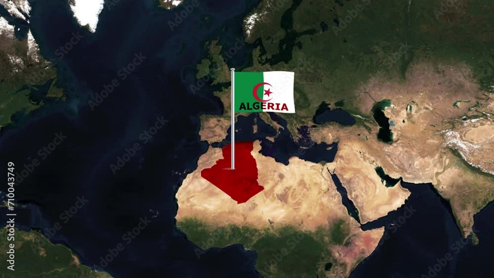 Exploring Algeria's Map and Flag.Aerial Views of Algeria's Map and Flag ...
