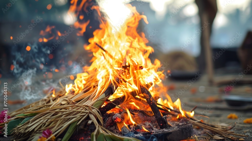 Dancing Flames, An Intense Close-Up Depicting Firewoods Fiery Embrace ...