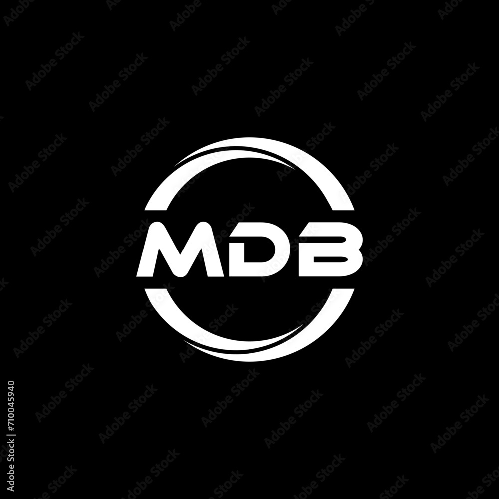 MDB letter logo design with black background in illustrator, cube logo ...