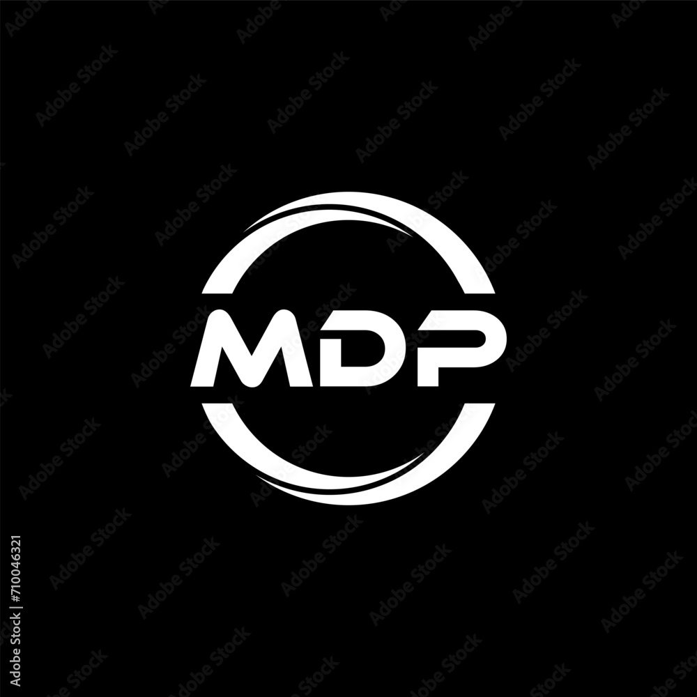 Vecteur Stock MDP letter logo design with black background in ...
